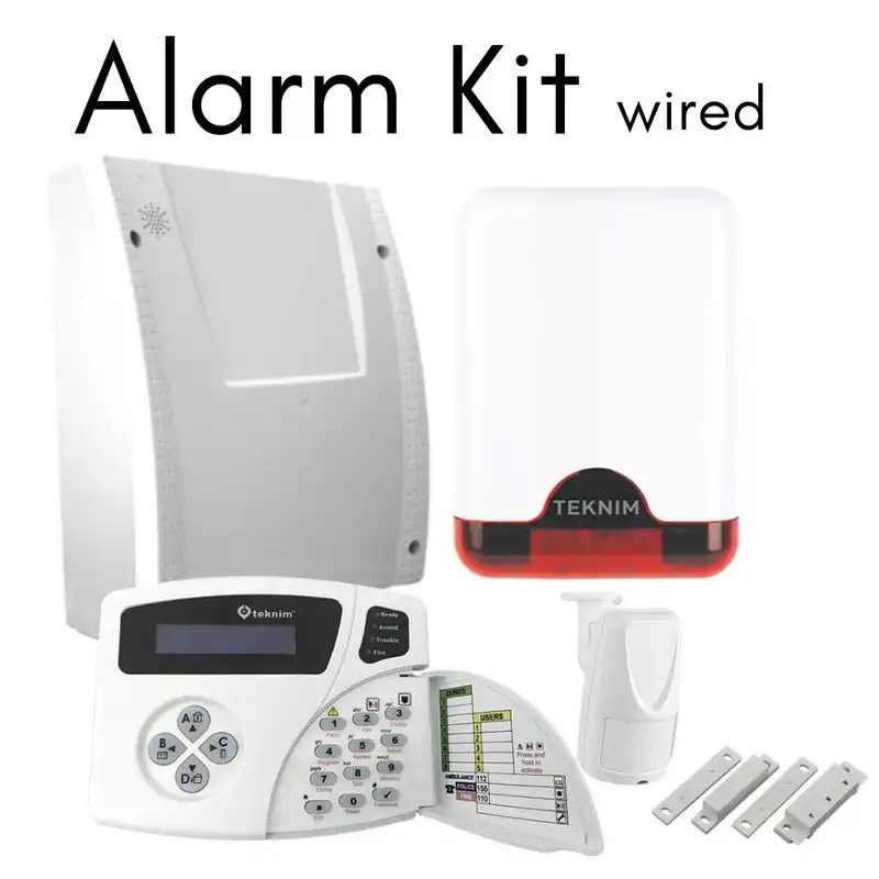 Teknim Wired Intrusion Alarm Kit with a Loud Siren and a landline Dial ...